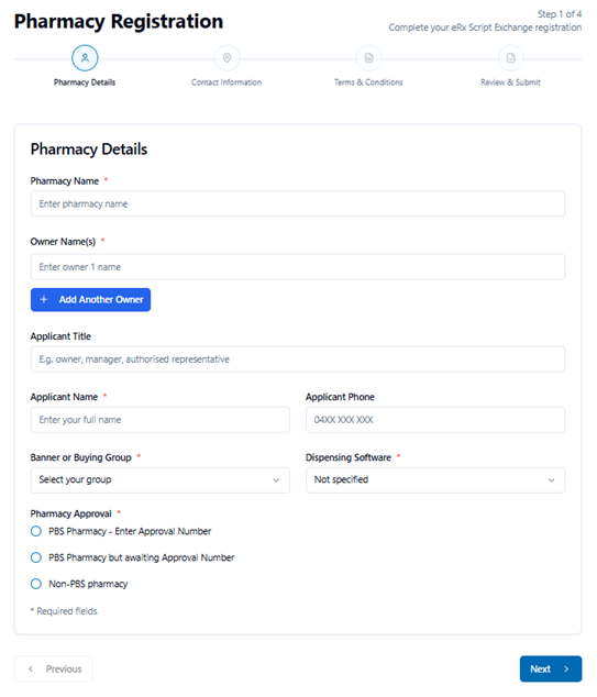 CMS How To - Registering a new pharmacy – Help Centre